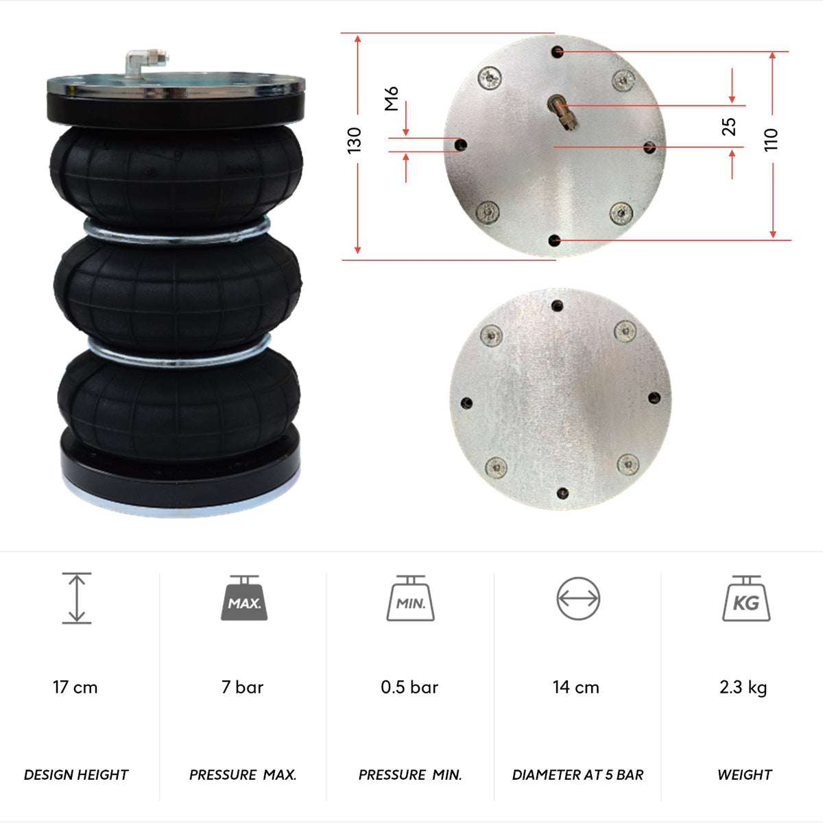 Dunlop Air Bellow 130-3 Iveco Daily S 2014 onwards – Marcle-Leisure-TSG